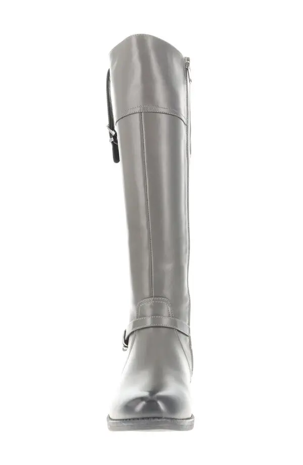 PROPET Leather Knee High Boots With Buckle Detail - Grey