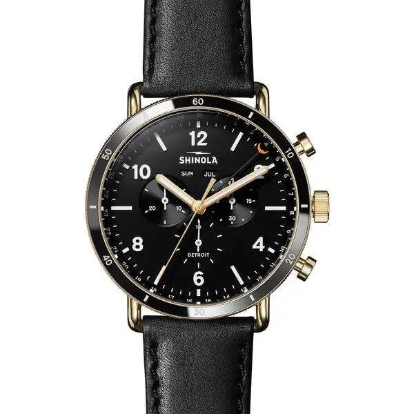 Shinola The Canfield Sport Chronograph Strap Watch - Blackmatte