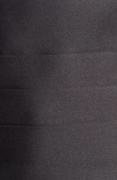 David Donahue Silk Cummerbund And Bow Tie Set - Black Satin