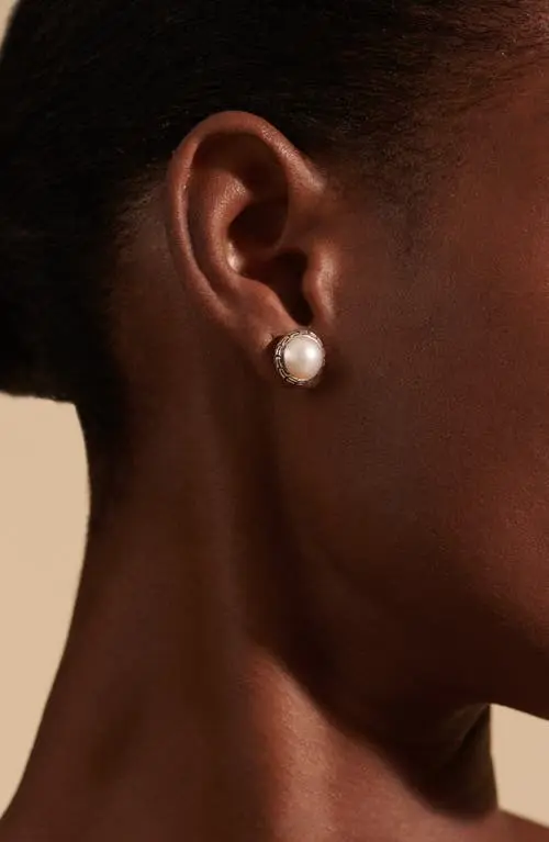 John Hardy Classic Chain Mabé Pearl Stud Earrings - White