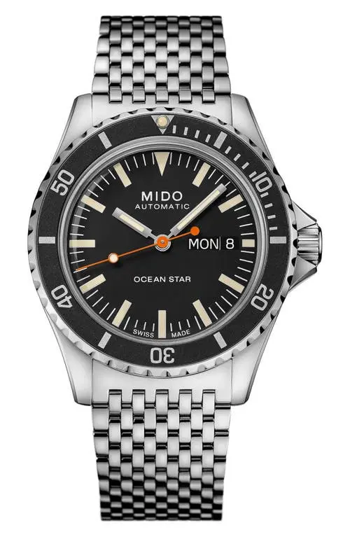 MIDO Ocean Star Tribute Automatic Watch - Silver/black/silver