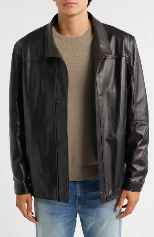 Remy Leather Jacket With Inset Bib