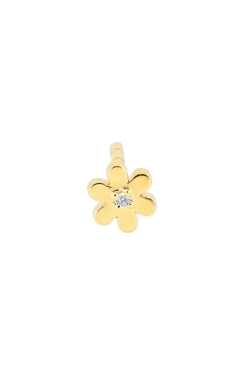 Ef Collection Single Baby Daisy Diamond Stud Earring - Yellow Gold