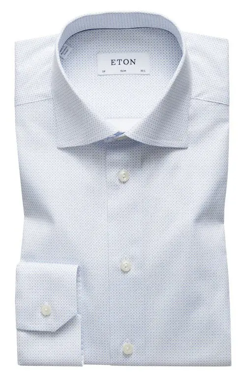 Eton Slim Fit Dot Print Dress Shirt - Lt Blue
