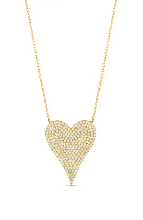SHYMI Pavé Heart Pendant Necklace - Gold