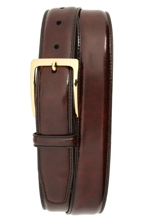 Johnston & Murphy Smooth Leather Belt - Burgundy