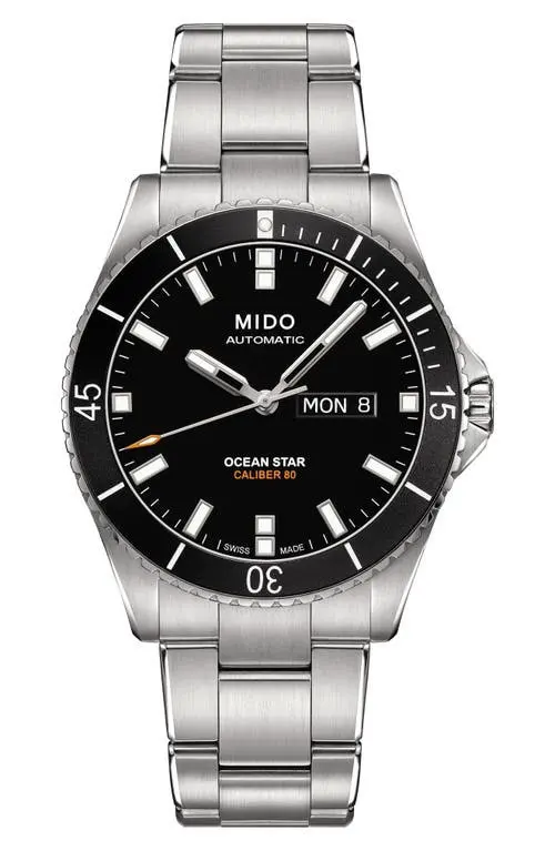 MIDO Ocean Star Automatic Bracelet Watch - Silver/black/silver