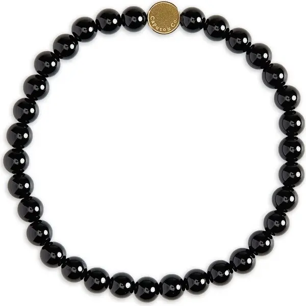 Caputo & Co Stone Bead Bracelet - Black