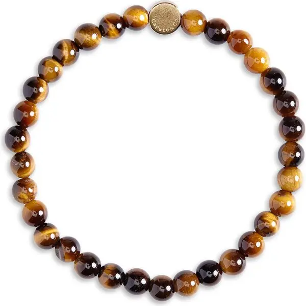 Caputo & Co Stone Bead Bracelet - Dark Yellow