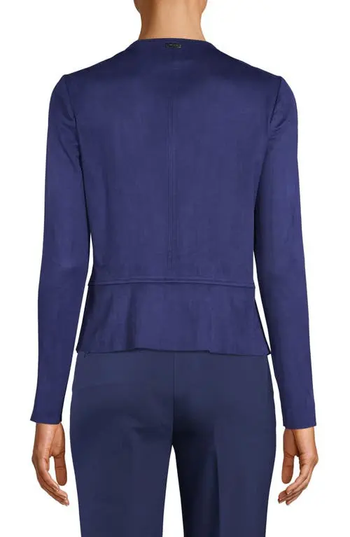 Anne Klein Drape Front Faux Suede Jacket