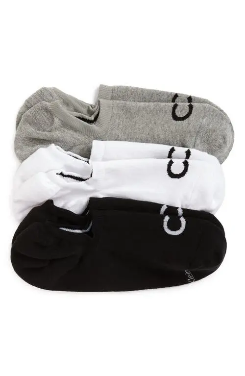 Calvin Klein 3-pack No-show Socks - Grey/ White/ Black