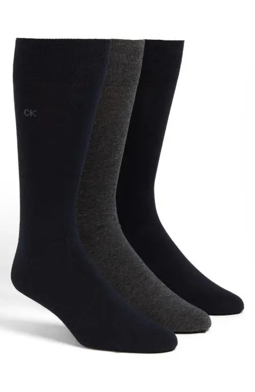 Calvin Klein Assorted 3-pack Crew Socks - Assorted Blue
