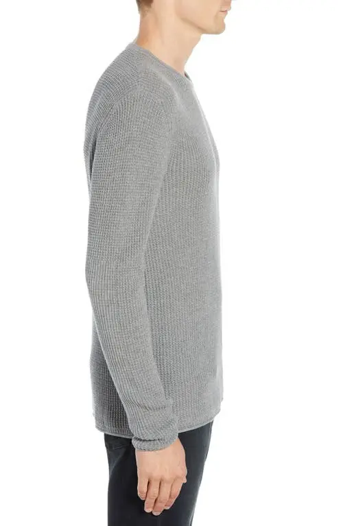 Billy Reid Regular Fit Waffle Crewneck Pullover - Grey