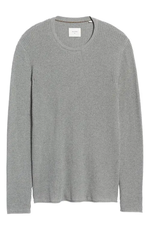 Billy Reid Regular Fit Waffle Crewneck Pullover - Grey