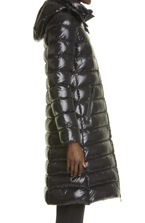 Moncler Moka Water Resistant Long Hooded Down Puffer Parka - Black