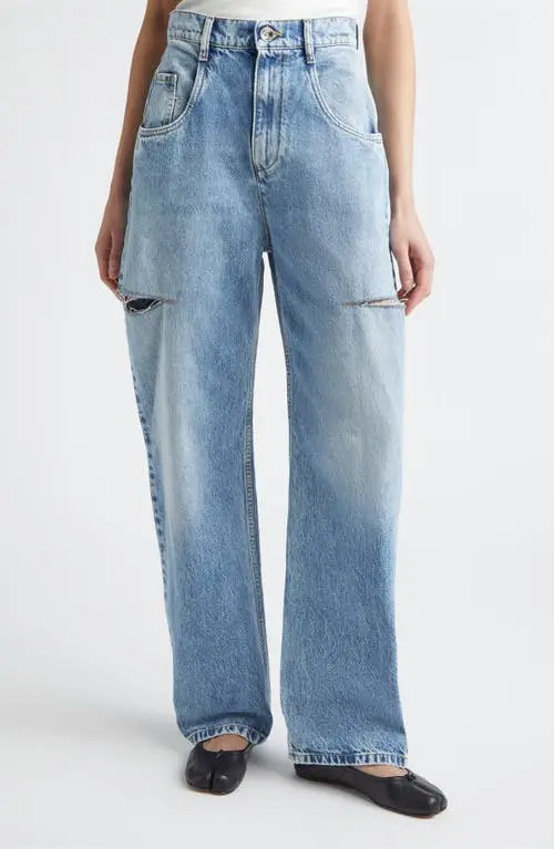 MAISON MARGIELA Ripped Straight Leg Jeans - Denim