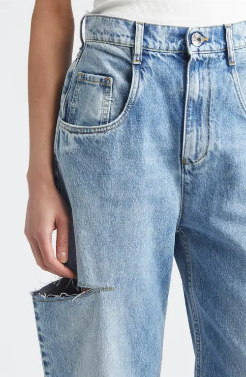 MAISON MARGIELA Ripped Straight Leg Jeans - Denim