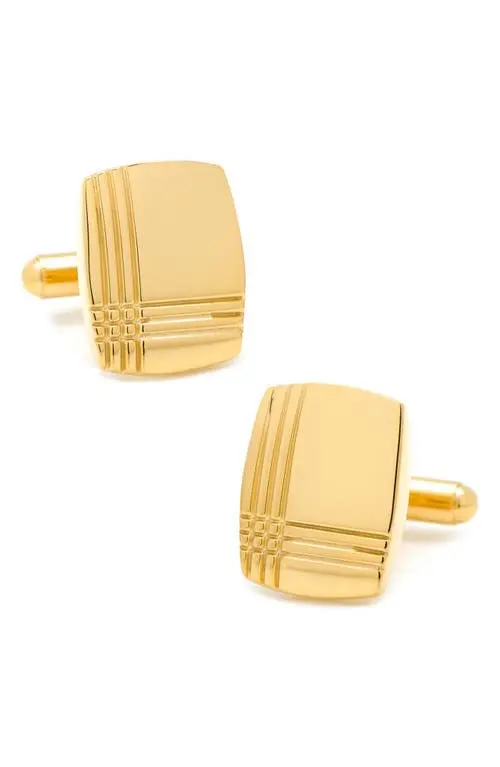 CUFFLINKS, INC. Rectangular Engraved - Gold