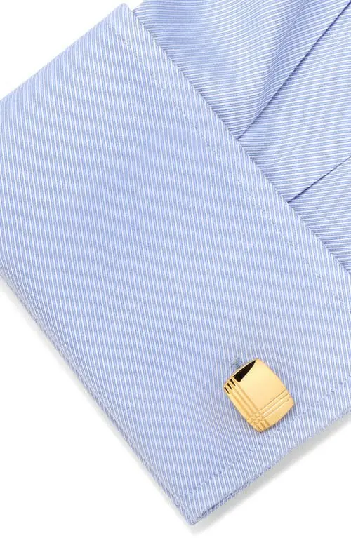 CUFFLINKS, INC. Rectangular Engraved - Gold