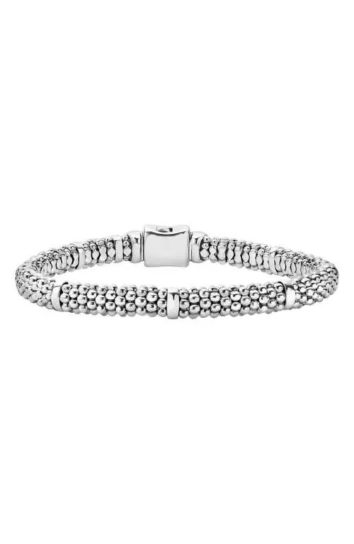 Lagos Caviar Rope Station Bracelet - Sterling Silver