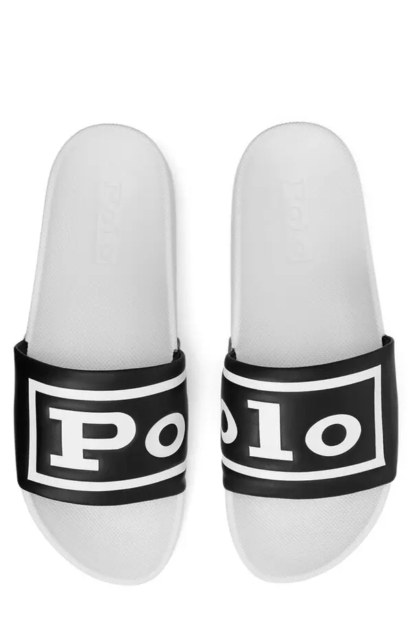 Ralph Lauren Cayson Logo Sport Slide Sandal - Black/ White  display picture 3