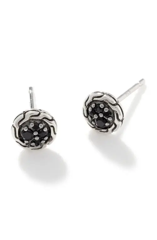 John Hardy Carved Chain Stud Earrings - Black