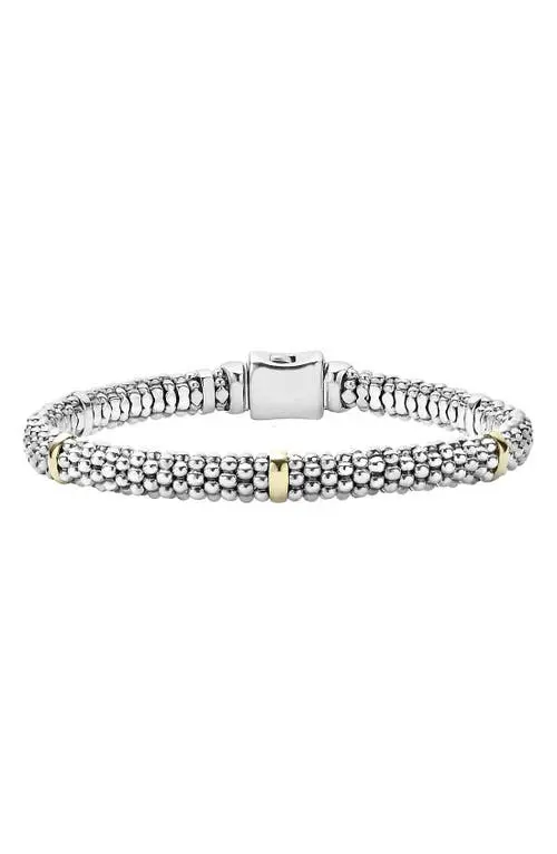 Lagos Caviar Rope Station Bracelet - Sterling Silver/gold