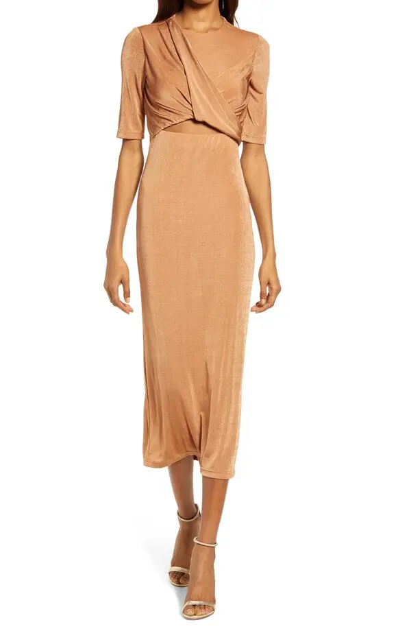 significant other brown dress Significant Other Adeline Dress in Chocolate – Coco & Lola main image 1