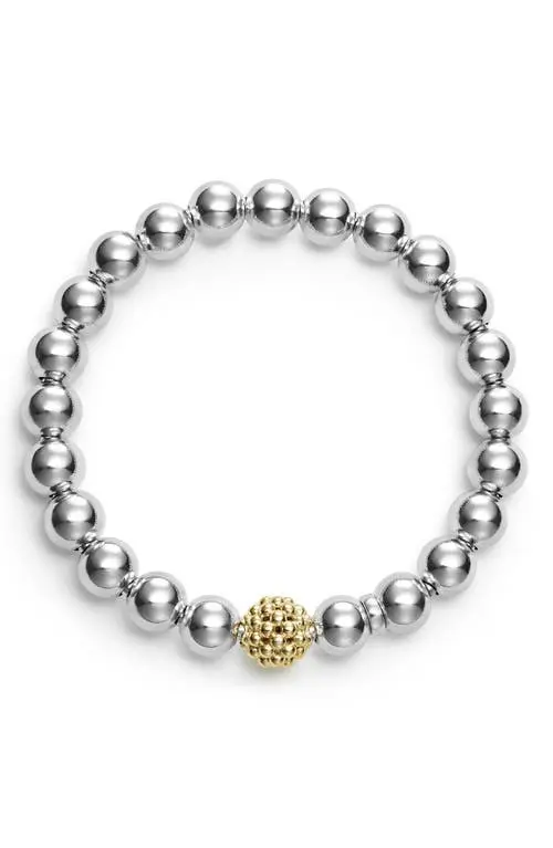 Lagos Signature Caviar Stretch Bracelet - Two-tone