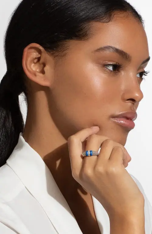 Lagos Blue Caviar Diamond Link Ring - Ultramarine