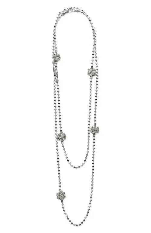 Lagos Love Knot Station Necklace - Two-tone