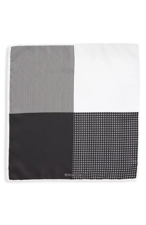 Nordstrom Panel Silk Pocket Square - Black