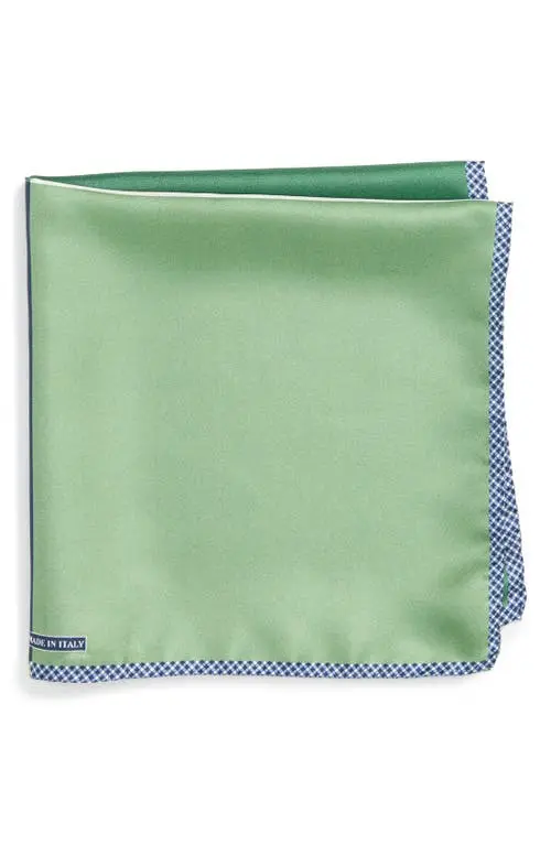 Nordstrom Panel Silk Pocket Square - Green