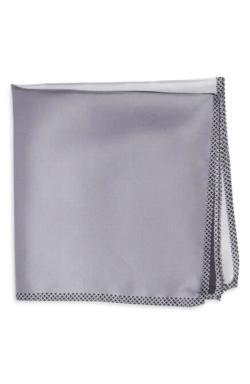 Nordstrom Panel Silk Pocket Square - Grey/black