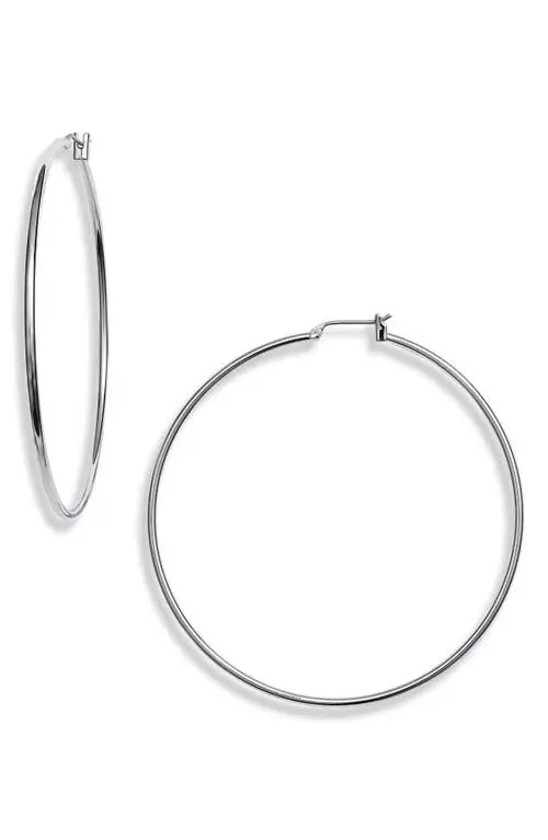 Nordstrom Classic Metal Hoop Earrings - Rhodium
