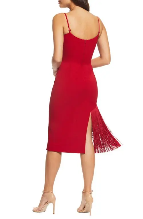 Dress The Population Rory Midi Dress - Garnet