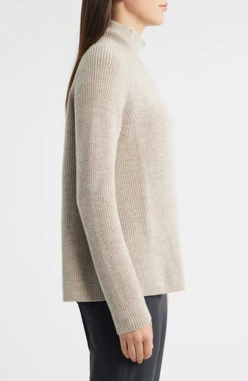 Eileen Fisher Raglan Sleeve Merino Wool Turtleneck Sweater