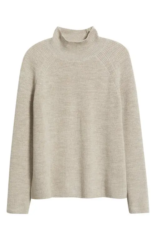 Eileen Fisher Raglan Sleeve Merino Wool Turtleneck Sweater