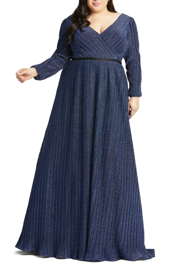 green emerald velvet dress Off-The-Shoulder Plus-Size Long Prom Dress Navy / 22 main image 1