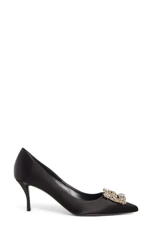 ROGER VIVIER Sin Crystal Buckle Pointed Toe Pump