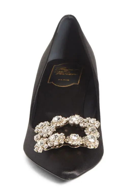 ROGER VIVIER Sin Crystal Buckle Pointed Toe Pump
