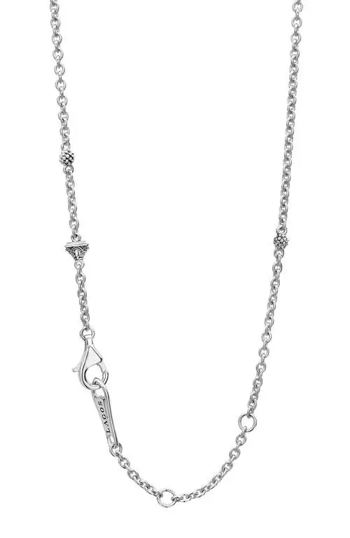 Lagos Caviar Spark Diamond Pavé Circle Pendant Necklace - Silver