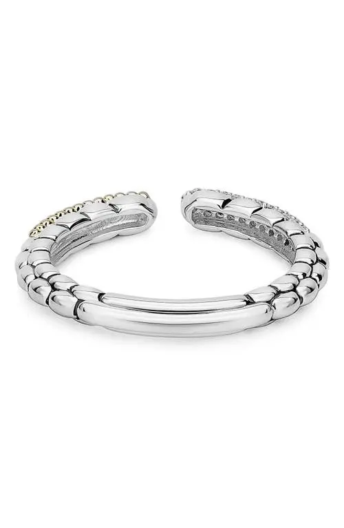 Lagos Caviar Lux Open Stacking Diamond Ring - Two Tone/diamond