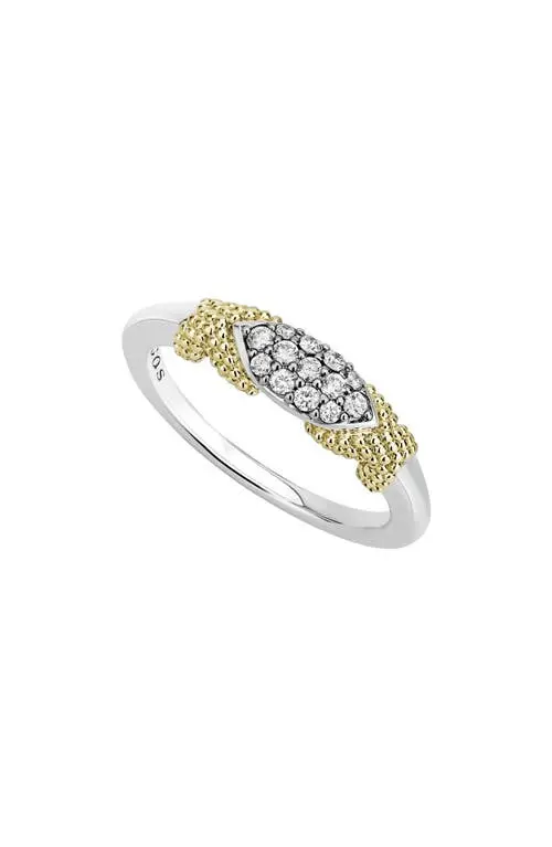 Lagos Caviar Lux Diamond Pavé Ring - Two Tone/diamond