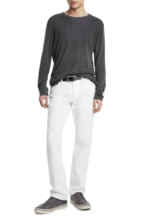 John Varvatos Silk & Cashmere Sweater - Light Grey