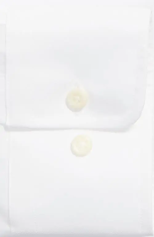 David Donahue Regular Fit Superfine Twill Dress Shirt - White