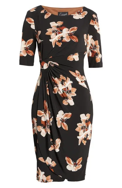 CONNECTED APPAREL Floral Ruched Dress