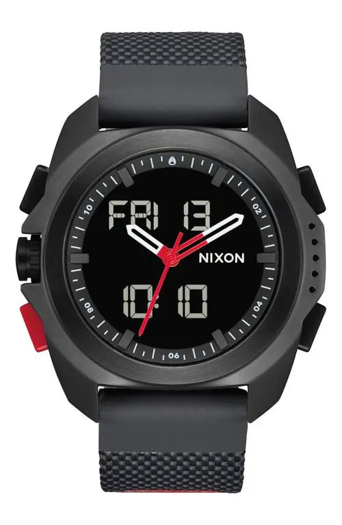 Nixon Ripley Ana-digi Strap Watch - Black/red