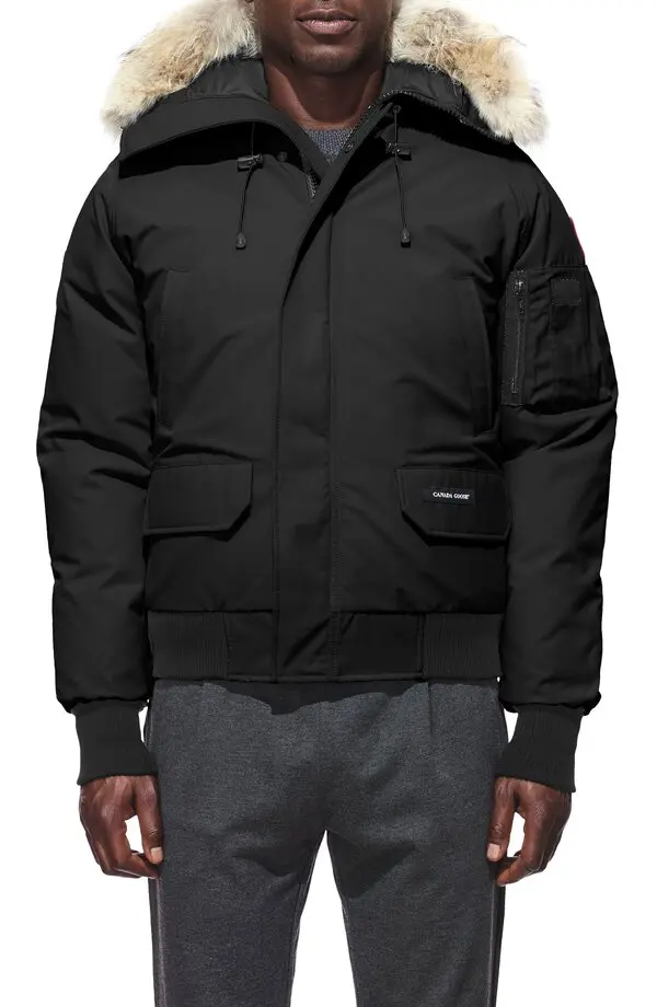 Canada Goose Chilliwack Down Bomber Jacket With Genuine Coyote Fur Trim