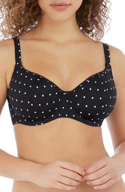 Freya Jewel Cove Underwire Sweetheart Padded Bikini Top - Black